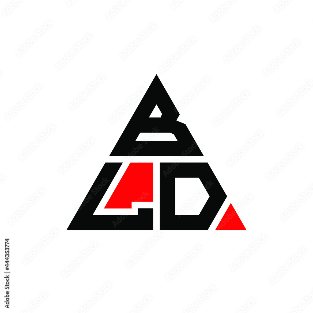 BLD triangle letter logo design with triangle shape. BLD triangle logo ...