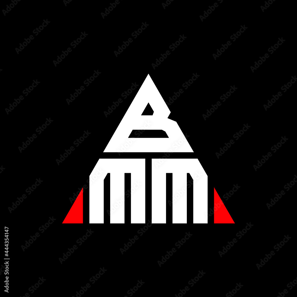 BMM triangle letter logo design with triangle shape. BMM triangle logo ...