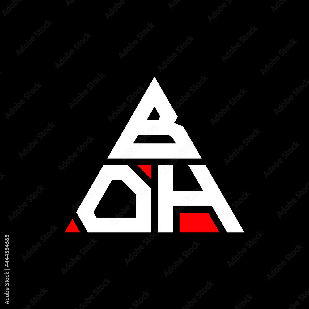 BOH triangle letter logo design with triangle shape. BOH triangle logo ...