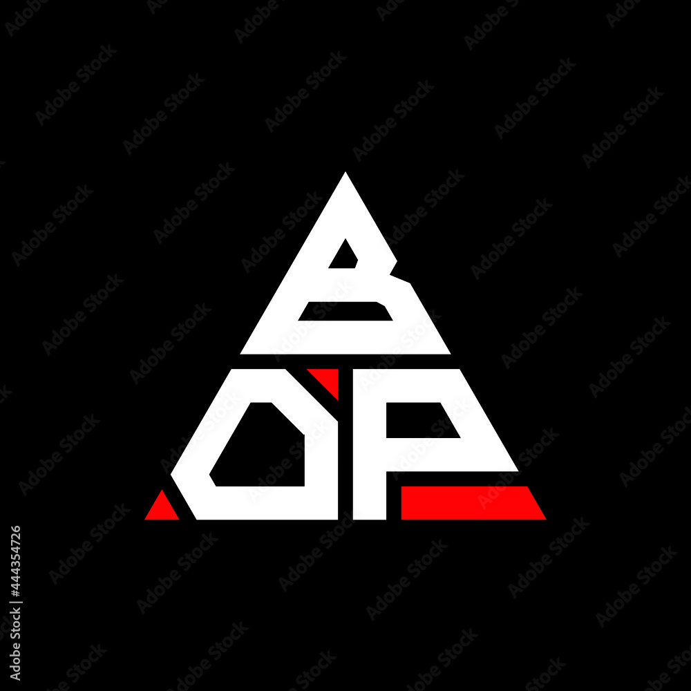 BOP triangle letter logo design with triangle shape. BOP triangle logo ...