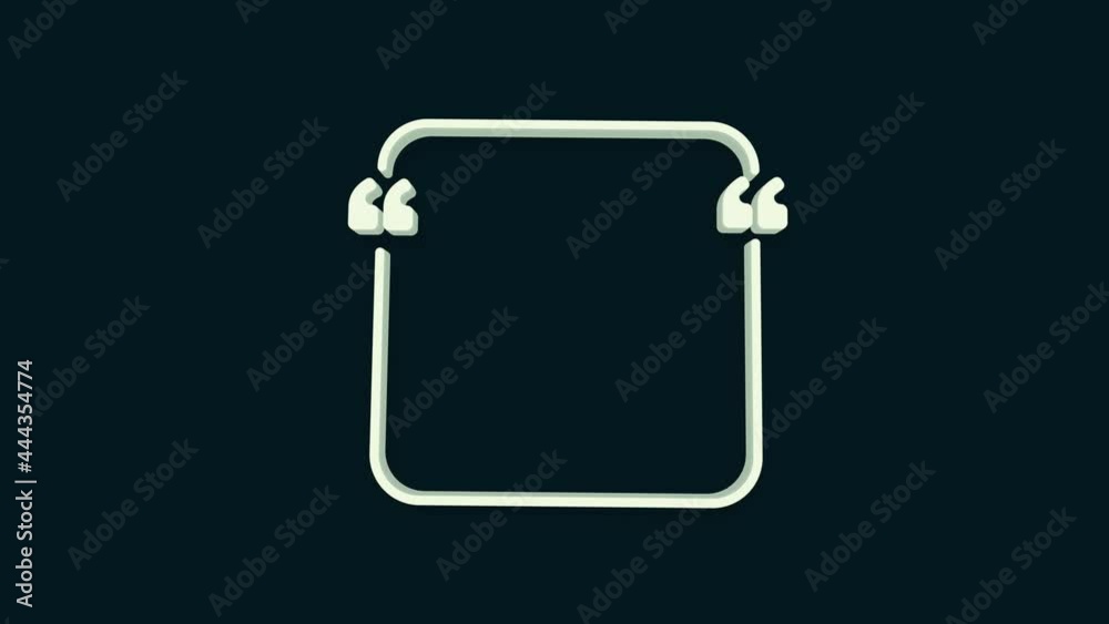 Animated quote text bubble. Commas, note, message, blank, template ...