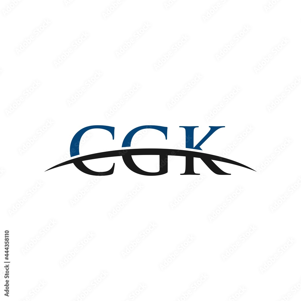 CGK initial overlapping movement swoosh horizon, logo design ...