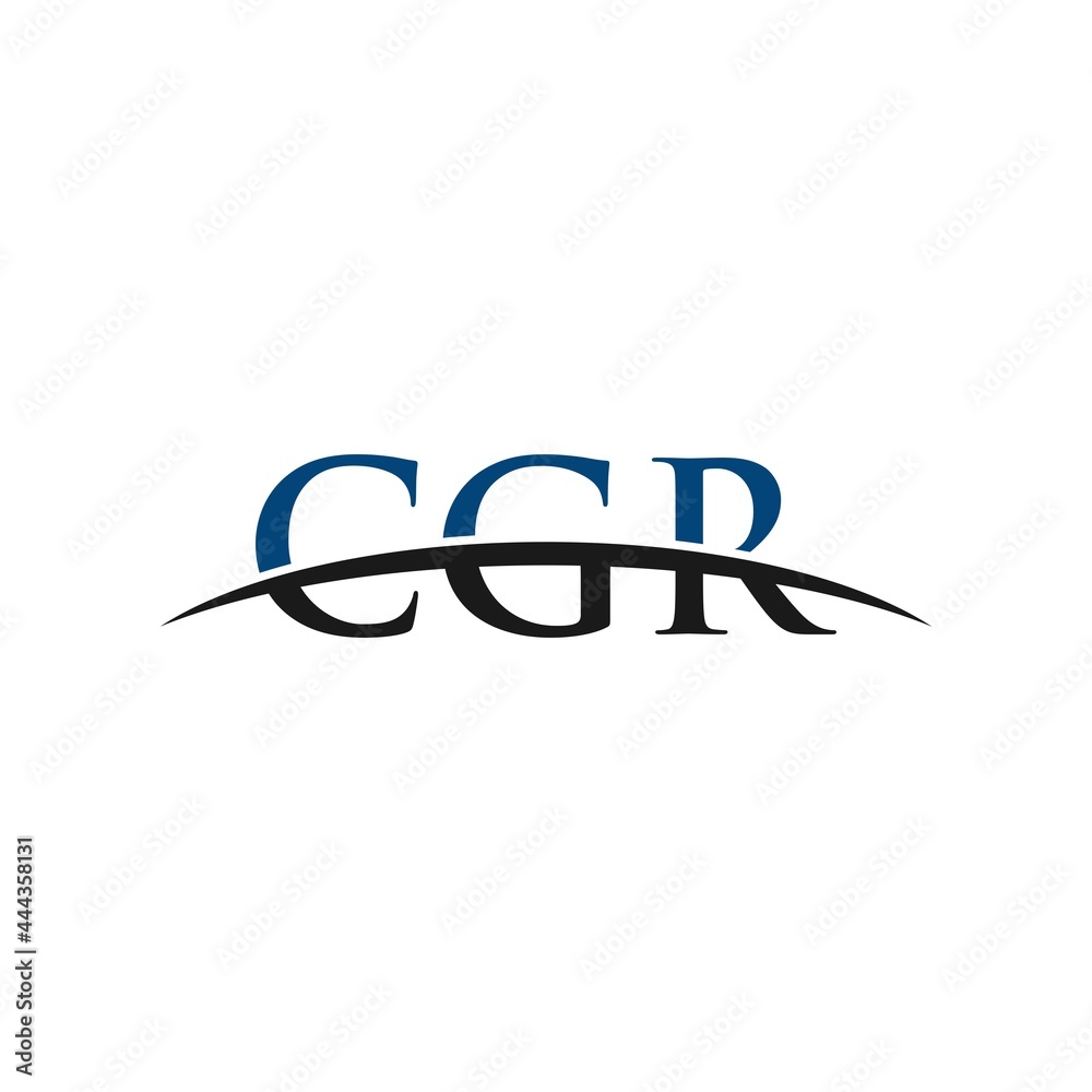 CGR initial overlapping movement swoosh horizon, logo design ...