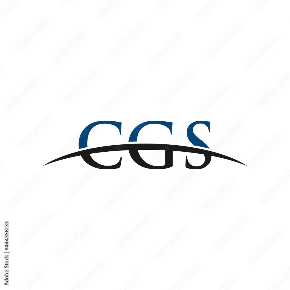 CGS initial overlapping movement swoosh horizon, logo design ...