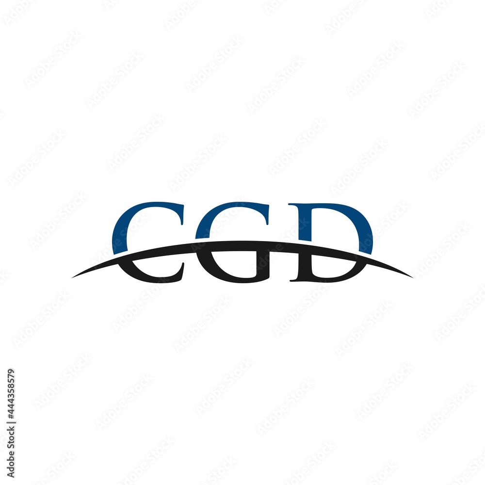 CGD initial overlapping movement swoosh horizon, logo design ...