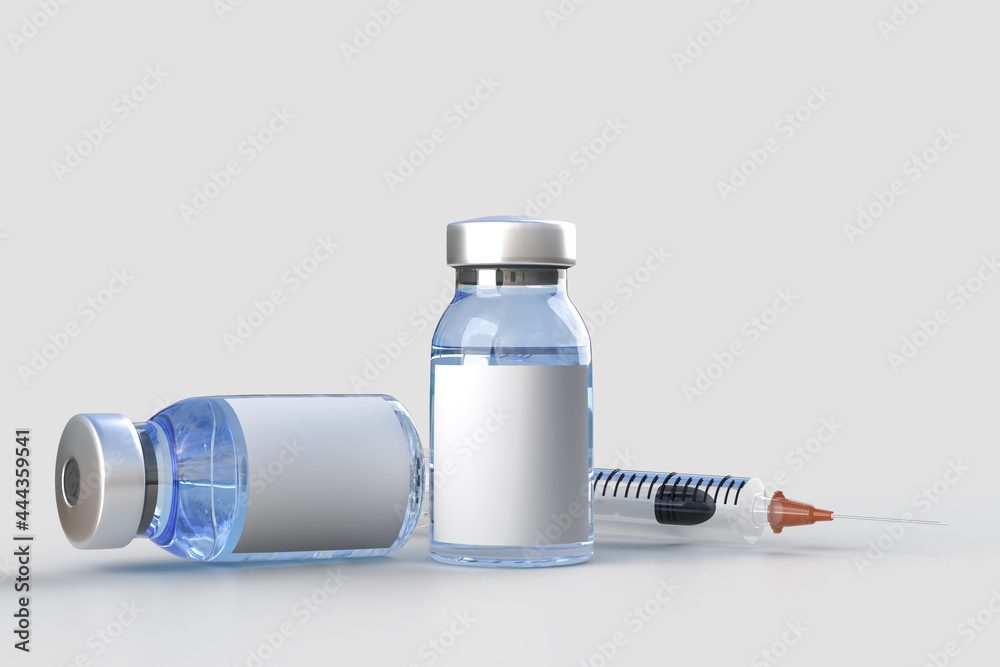 Medical tools and COVID-19 Vaccines. Banner mockup template for ...