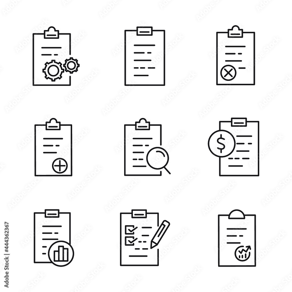 Clipboard icon. Clipboard set symbol vector elements for infographic ...