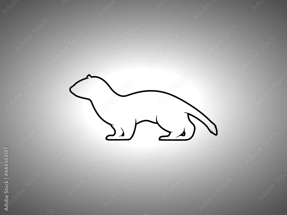 Weasel Silhouette. Isolated Vector Animal Template for Logo Company ...