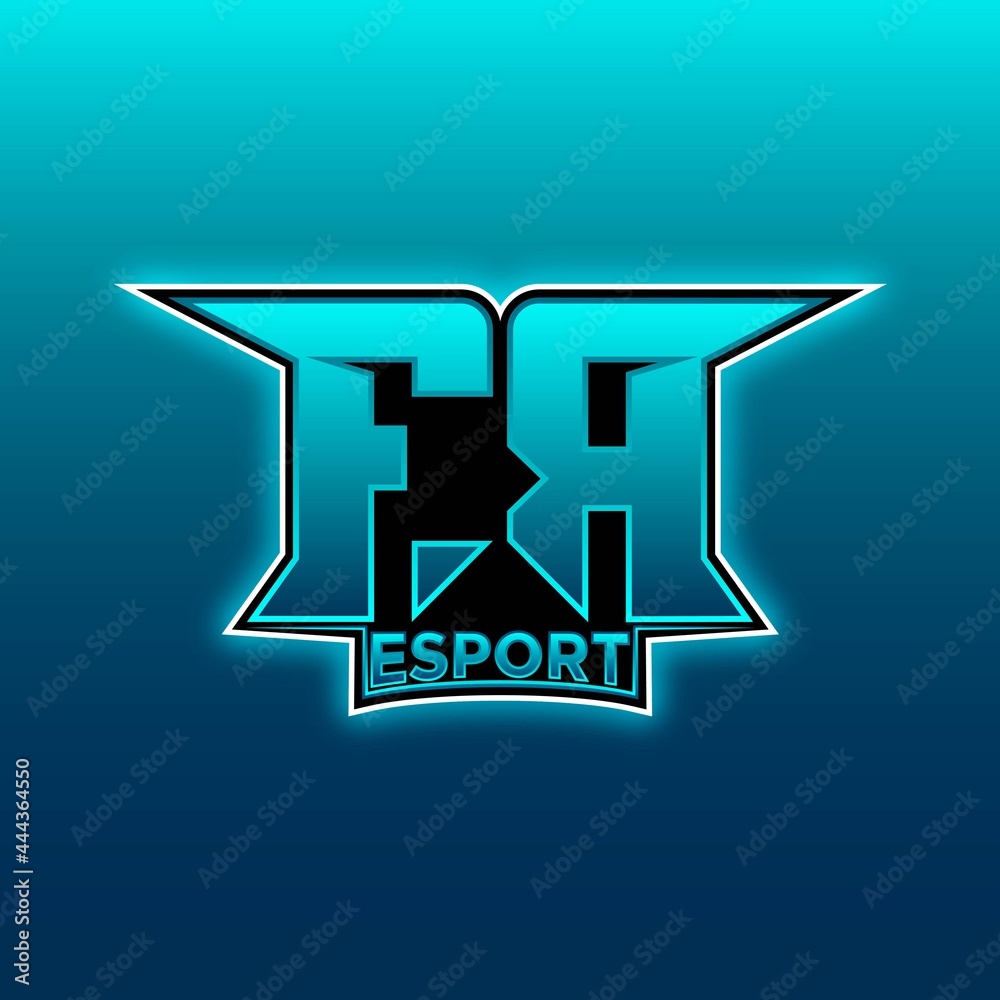 FR Initial Gaming Logo ESports Geometric Designs Stock Vector | Adobe Stock