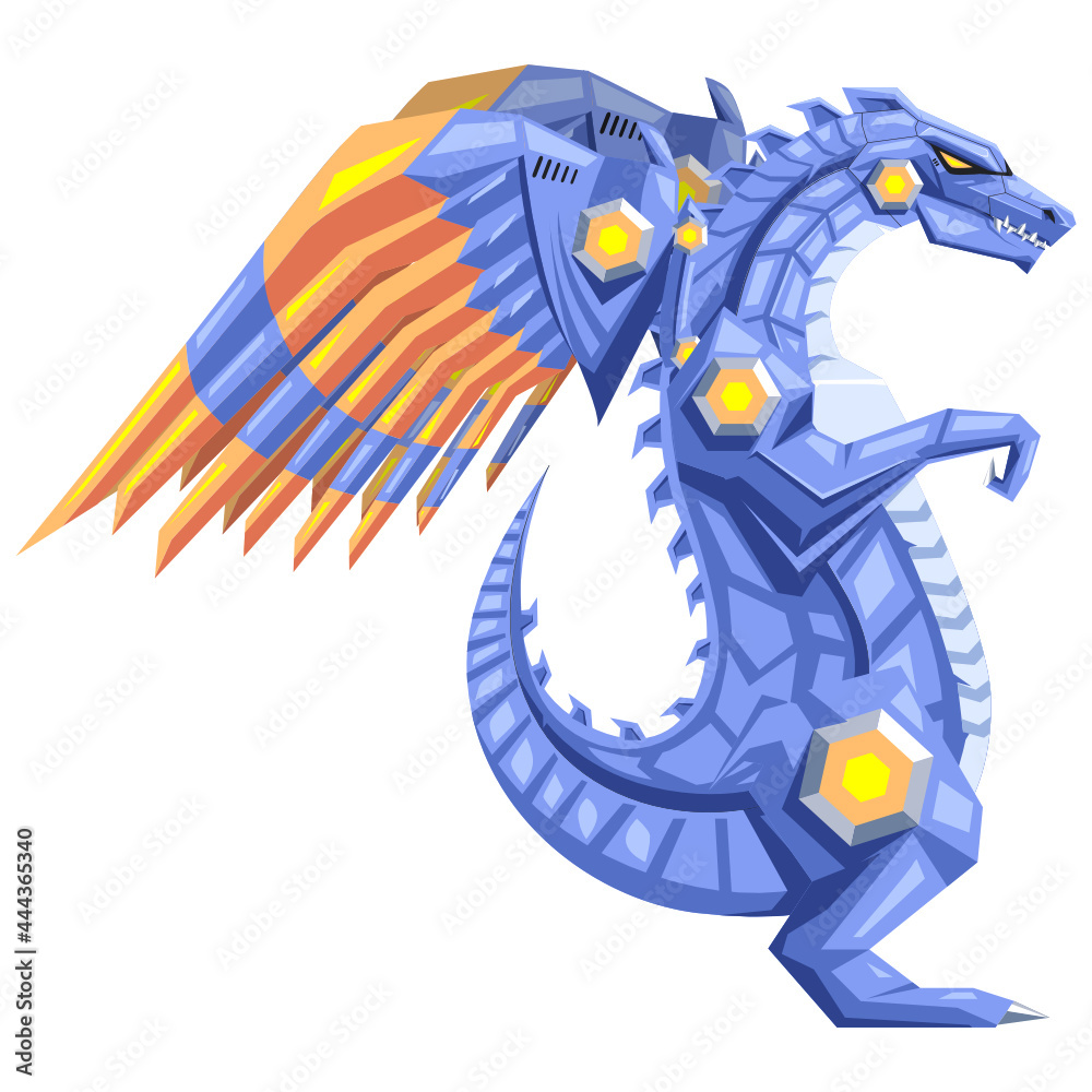 blue dragon robot vector illustration Stock Vector | Adobe Stock