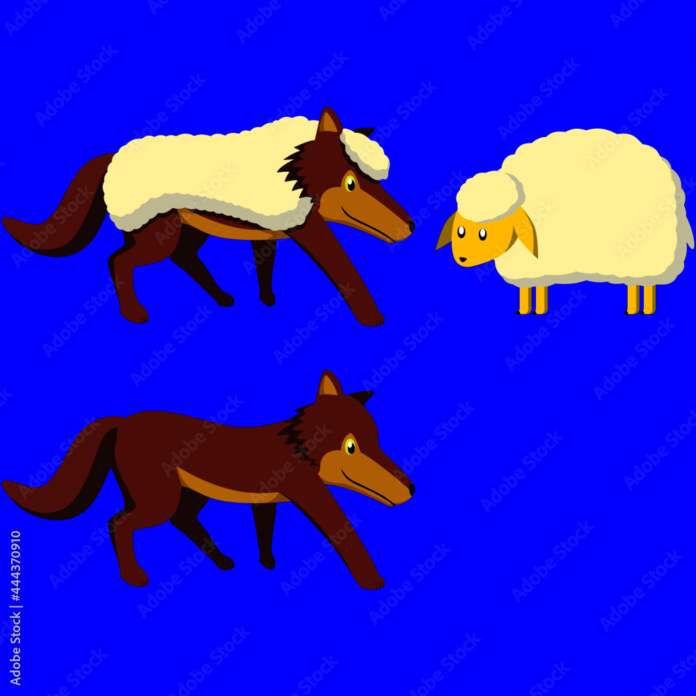 wolf and sheep in bible story Stock Vector | Adobe Stock