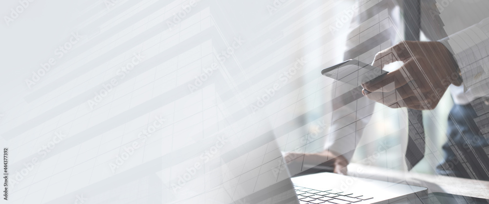 Business finance and technology background, internet network ...