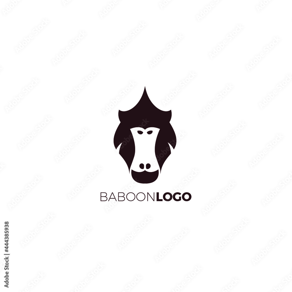 Baboon Monkey Logo Simple Design Stock Vector | Adobe Stock