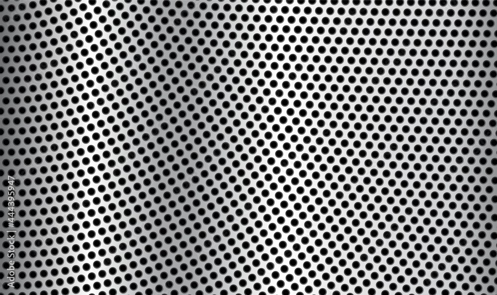 Technology background with circle perforated metal (chrome, iron ...