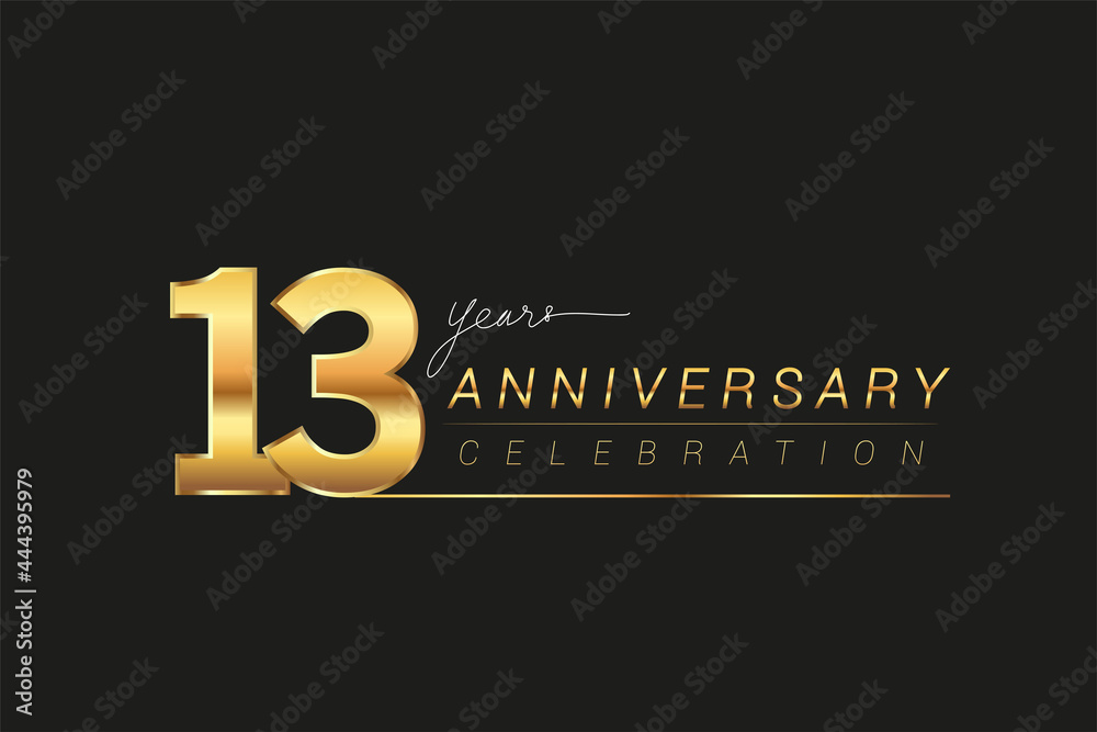 13th years anniversary celebration logotype. Anniversary logo with ...