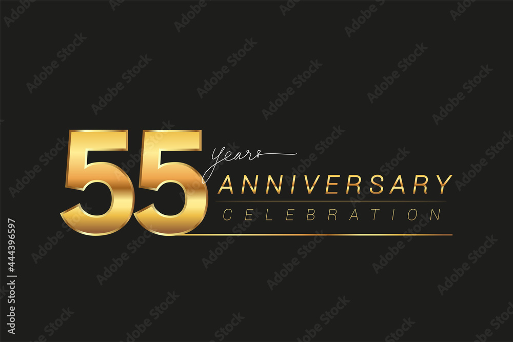 55th years anniversary celebration logotype. Anniversary logo with ...
