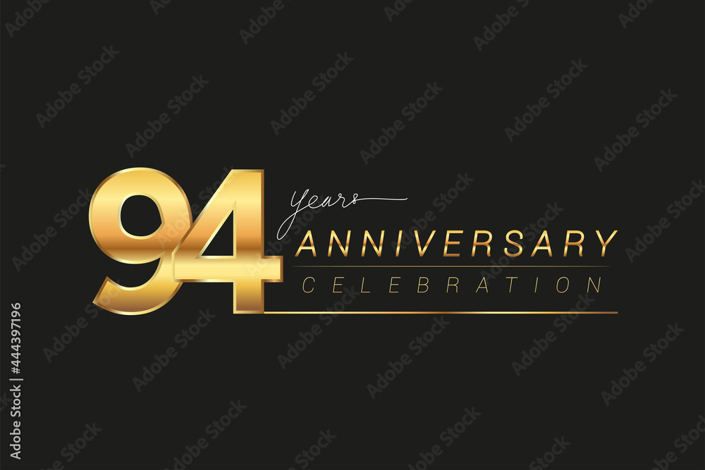 94th years anniversary celebration logotype. Anniversary logo with ...