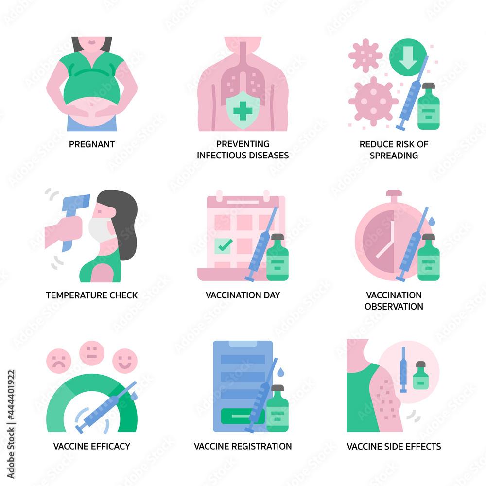 Vaccination Icons Set Stock Vector | Adobe Stock
