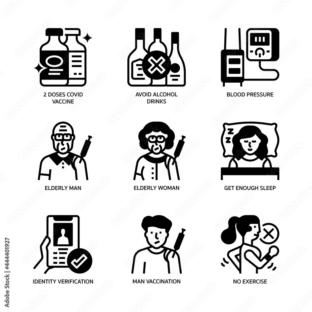 Vaccination Icons Set Stock Vector | Adobe Stock