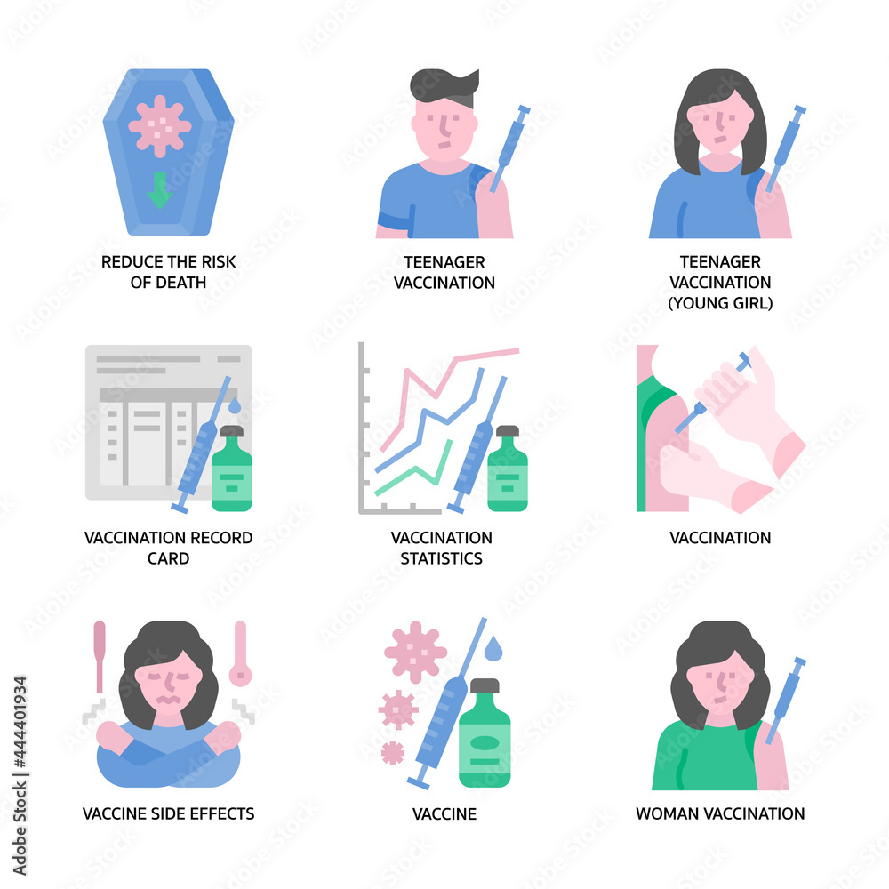 Vaccination Icons Set Stock Vector | Adobe Stock
