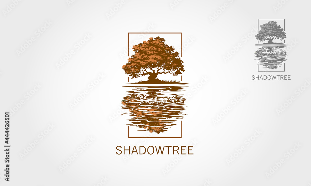 Shadow Tree Vector Logo Template. This beautiful tree is a symbol of ...
