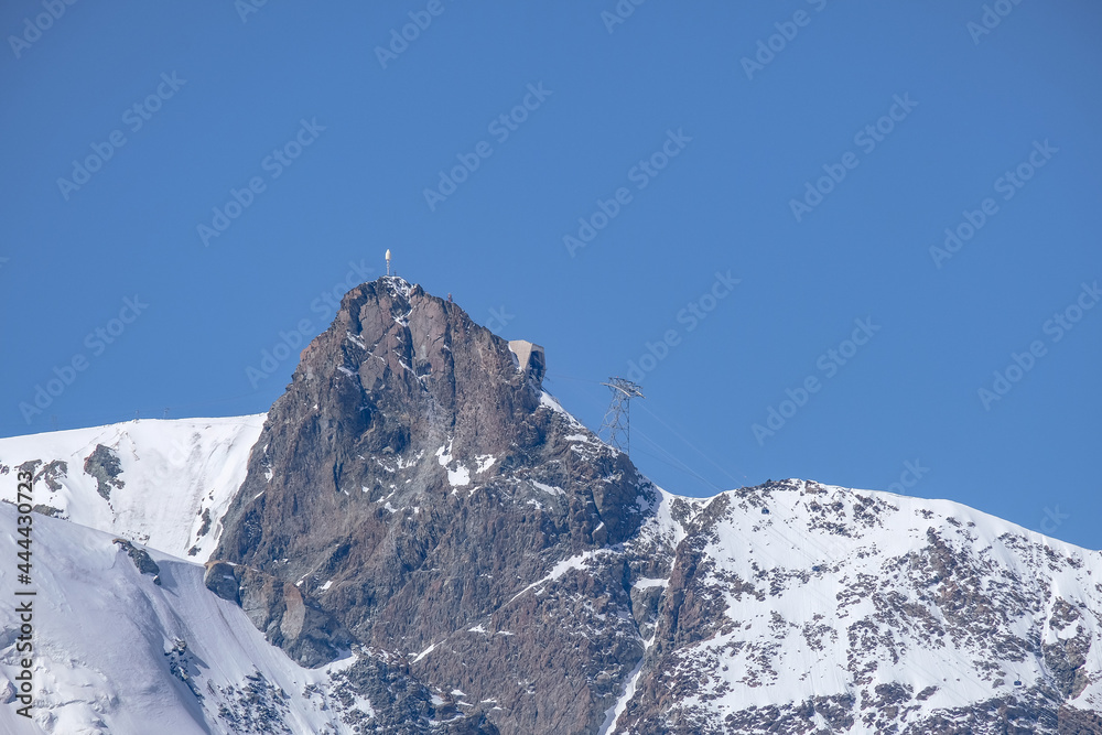 Klein Matterhorn Peak with the Cable Car and Station - the highest ...