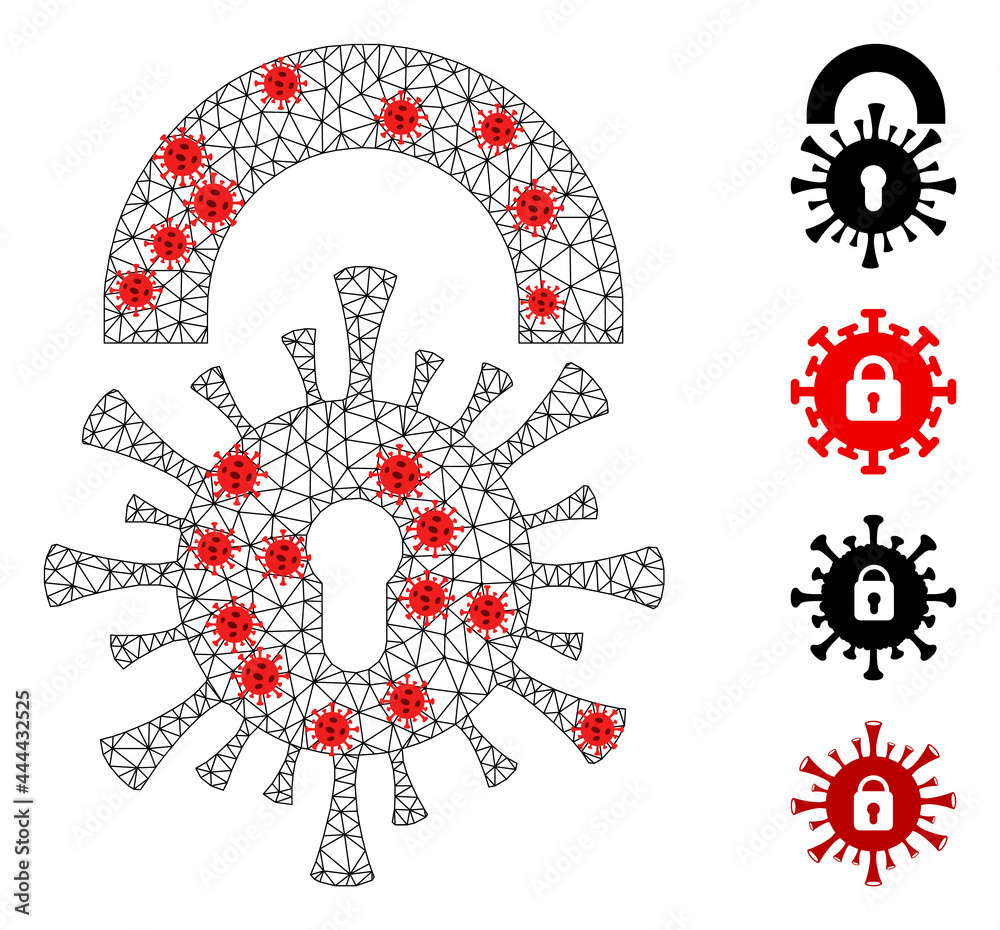 Mesh viral lockdown using infection style. Mesh wireframe viral ...