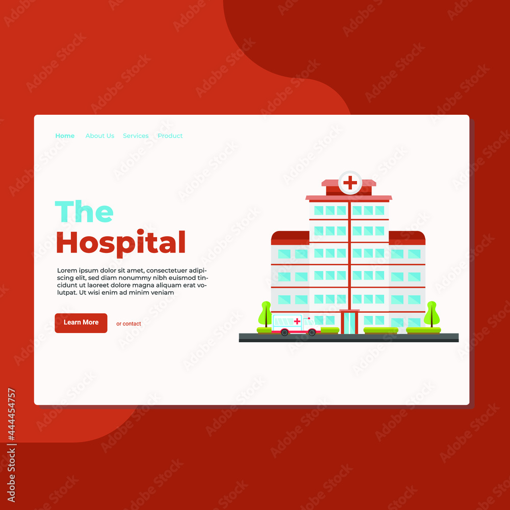 Landing page template of The Hospital Modern flat design concept of web ...