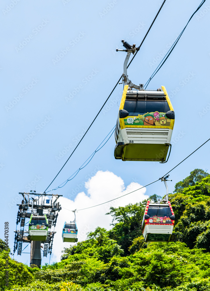 Taipei, Taiwan-July 5, 2020: Maokong Gondola Cable car moving across ...