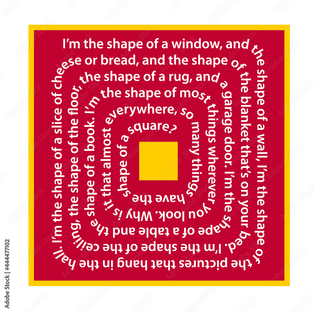 Square poem for kids Stock Vector | Adobe Stock