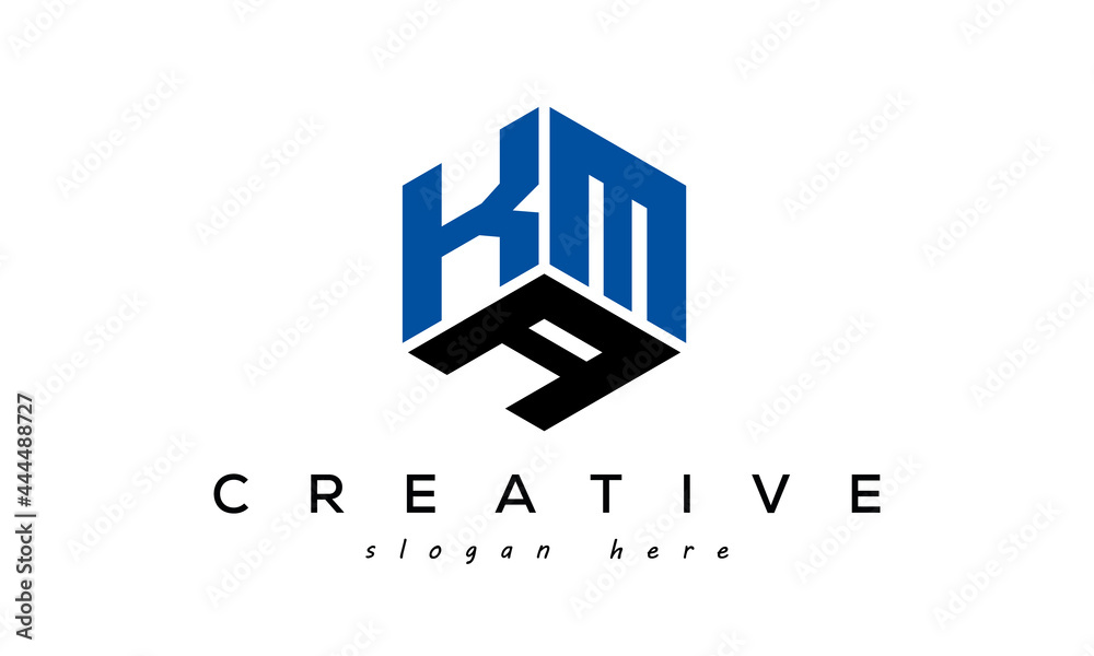 KMA triangle letter with circle logo Stock Vector | Adobe Stock