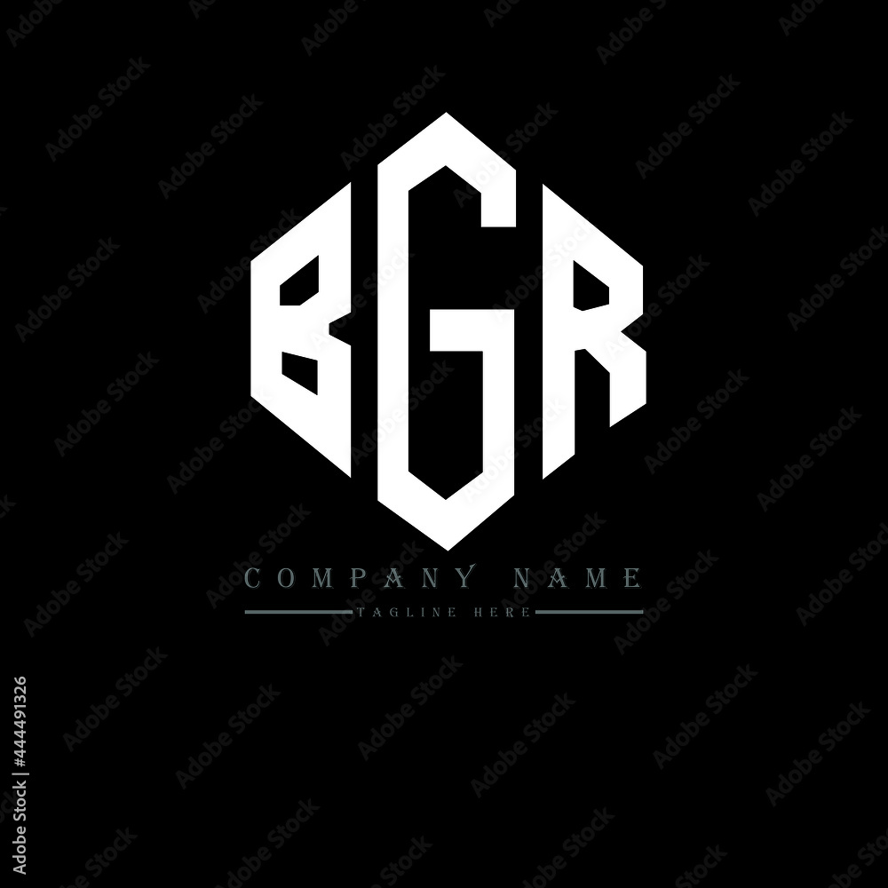 BGR letter logo design with polygon shape. BGR polygon logo monogram ...
