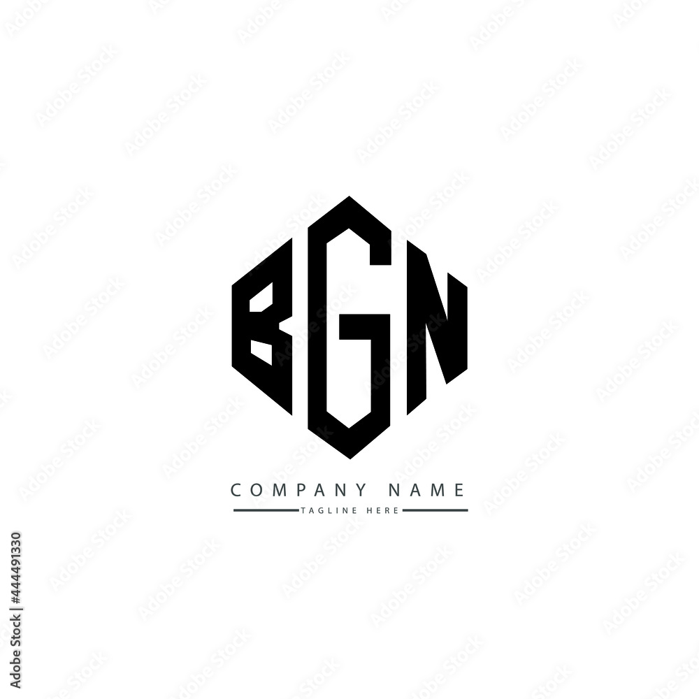 BGN letter logo design with polygon shape. BGN polygon logo monogram ...