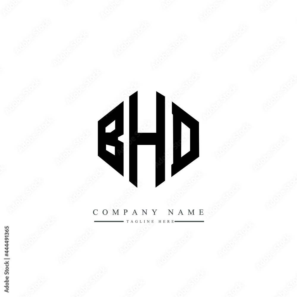 BHD letter logo design with polygon shape. BHD polygon logo monogram ...