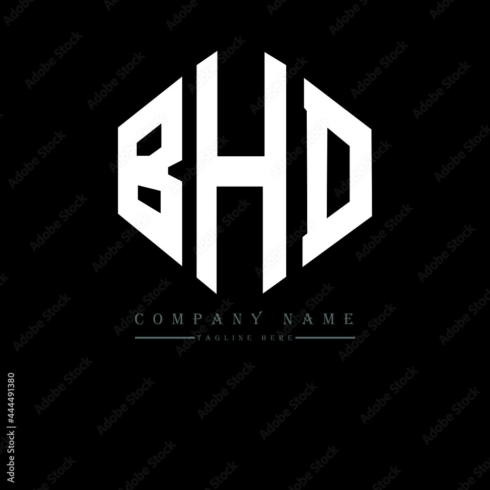 BHD letter logo design with polygon shape. BHD polygon logo monogram ...