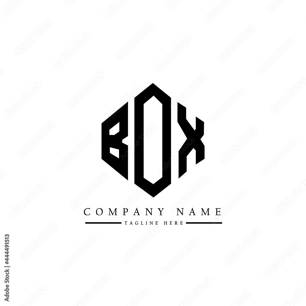 BOX letter logo design with polygon shape. BOX polygon logo monogram ...