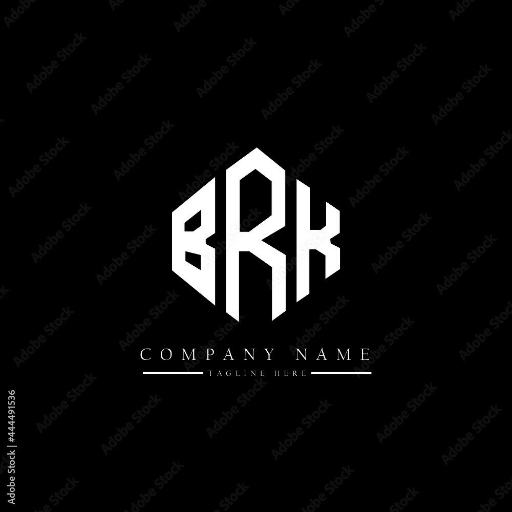 BRK letter logo design with polygon shape. BRK polygon logo monogram ...