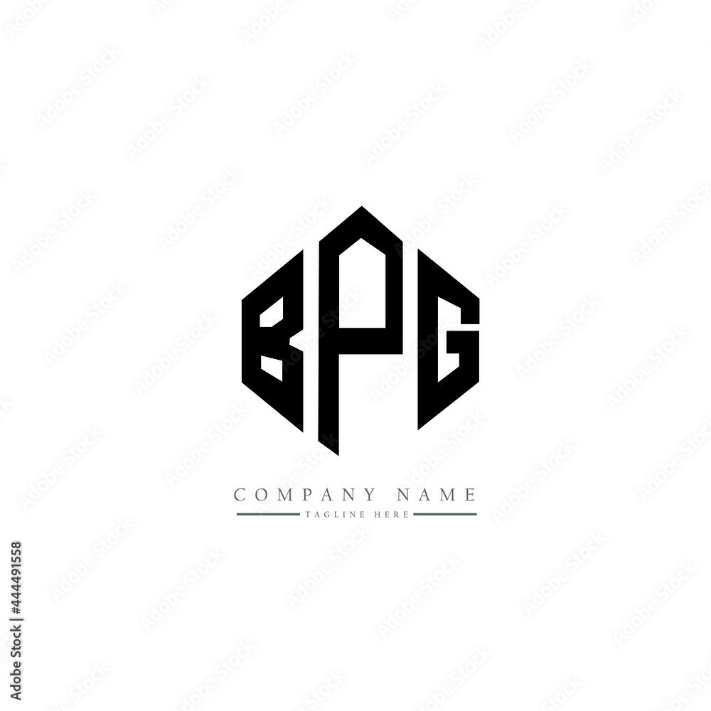 BPG letter logo design with polygon shape. BPG polygon logo monogram ...