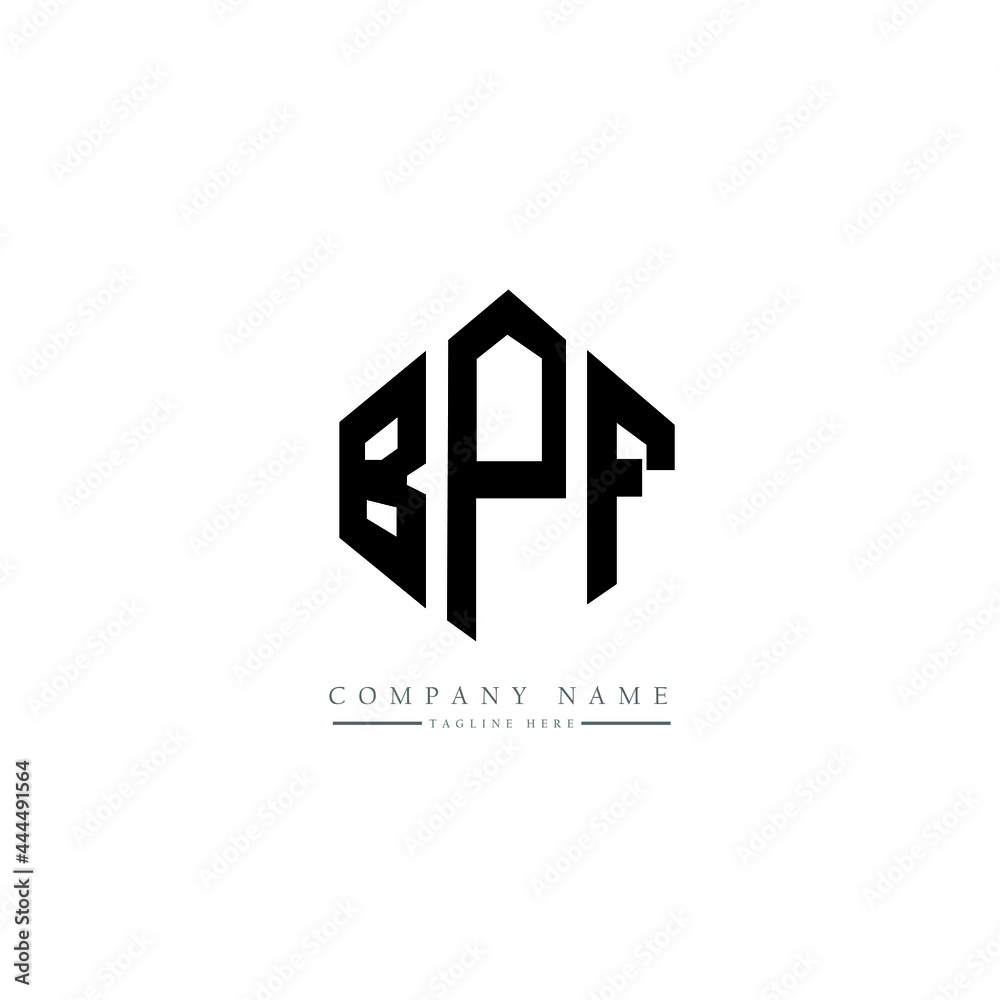 BPF letter logo design with polygon shape. BPF polygon logo monogram ...