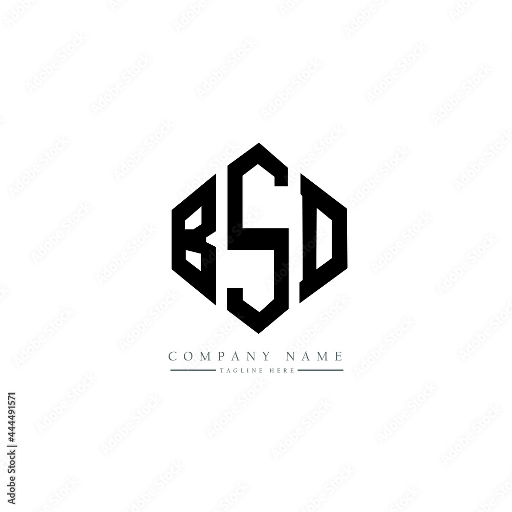BSD letter logo design with polygon shape. BSD polygon logo monogram ...