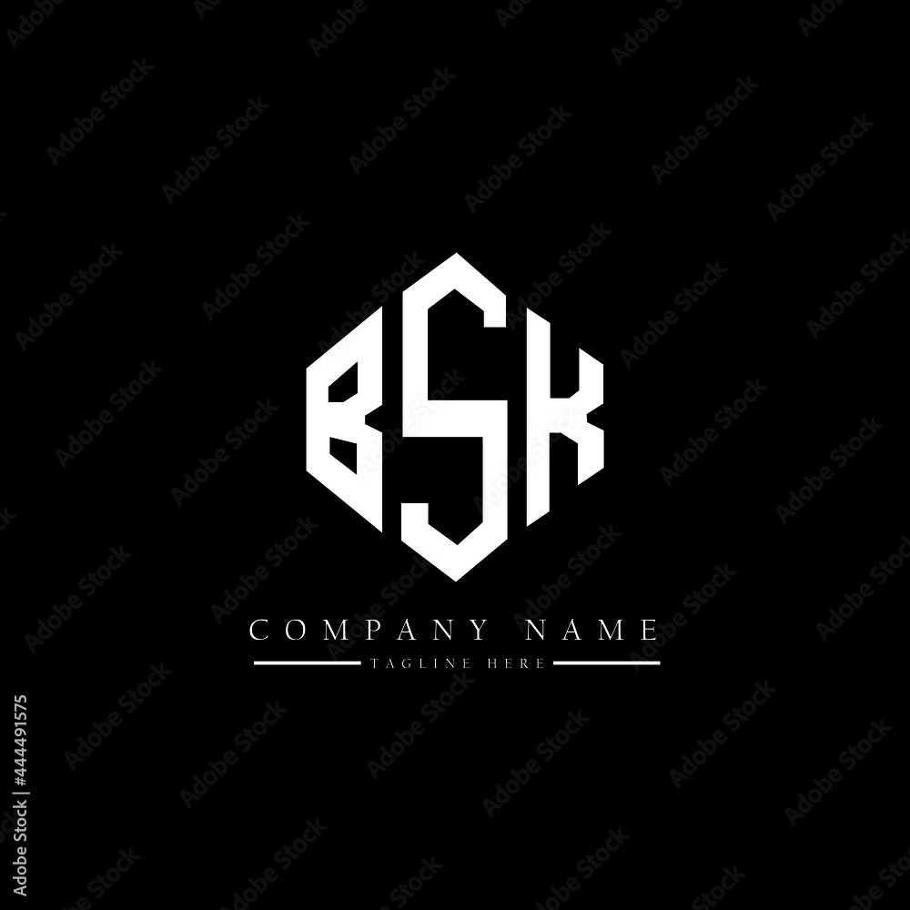 BSK letter logo design with polygon shape. BSK polygon logo monogram ...