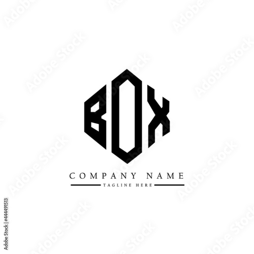 BOX letter logo design with polygon shape. BOX polygon logo monogram ...