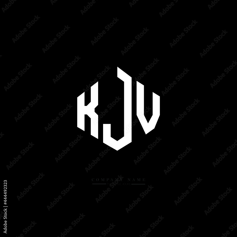 KJV letter logo design with polygon shape. KJV polygon logo monogram ...