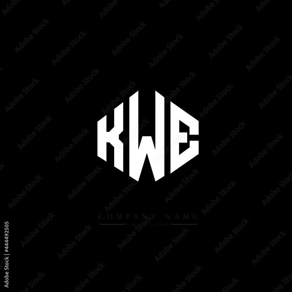 KWE letter logo design with polygon shape. KWE polygon logo monogram ...