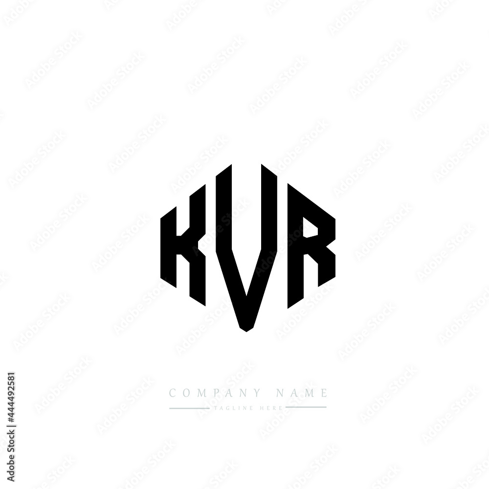 KVR letter logo design with polygon shape. KVR polygon logo monogram ...