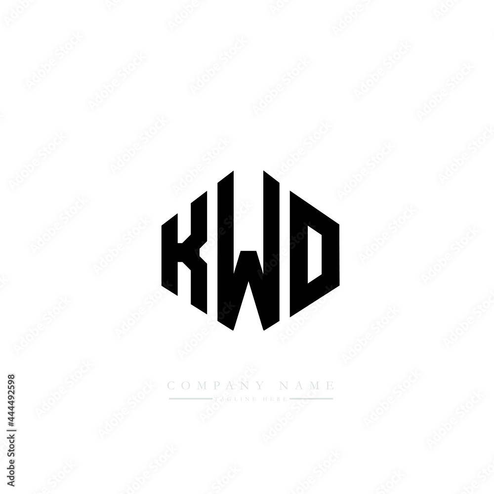 KWO letter logo design with polygon shape. KWO polygon logo monogram ...