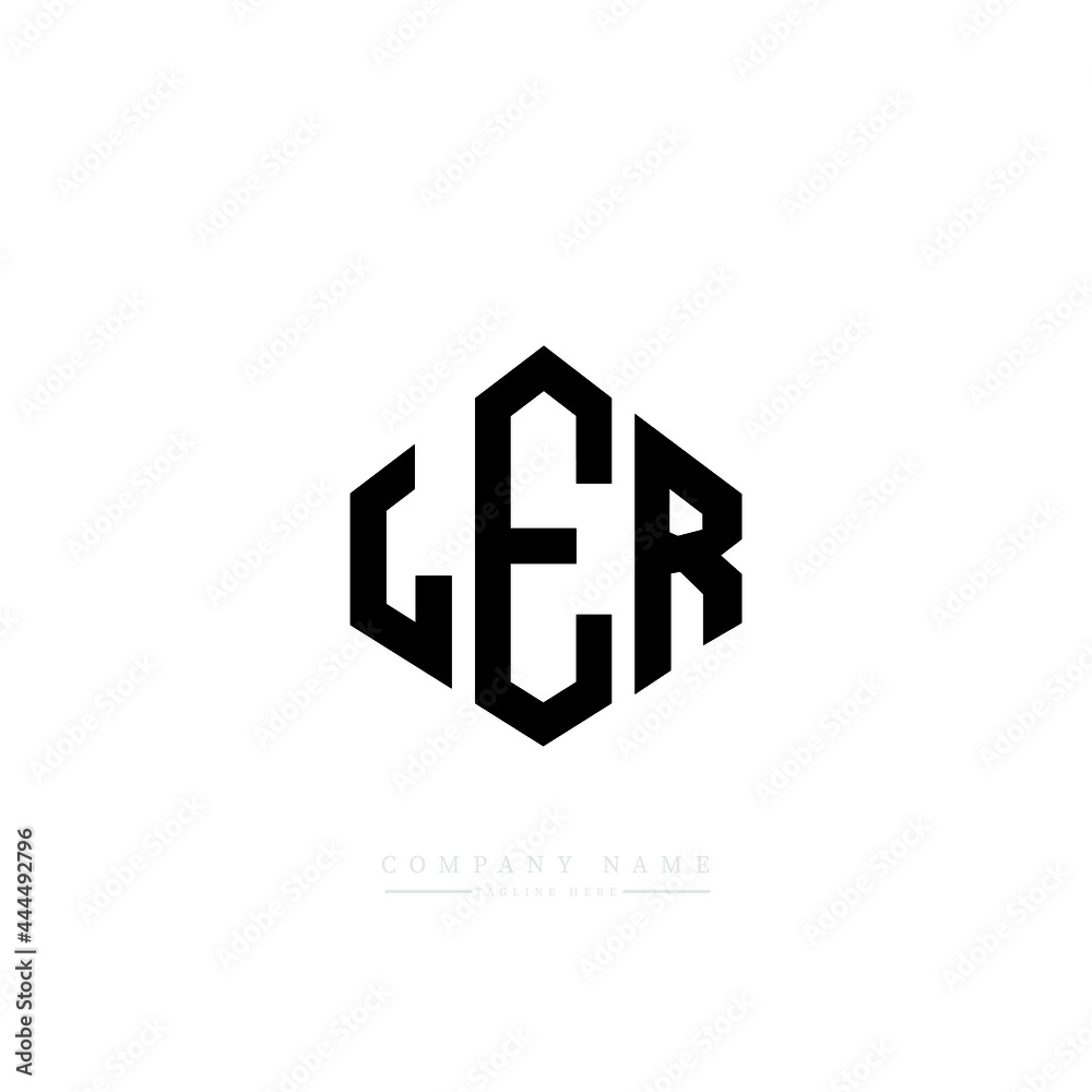 LER letter logo design with polygon shape. LER polygon logo monogram ...