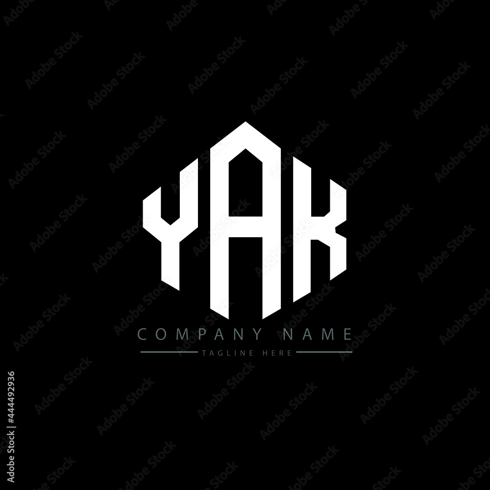 YAK letter logo design with polygon shape. YAK polygon logo monogram ...