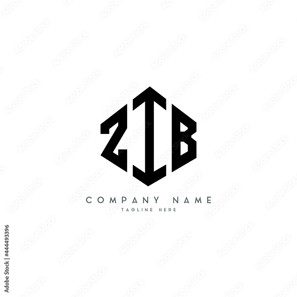 ZIB letter logo design with polygon shape. ZIB polygon logo monogram ...