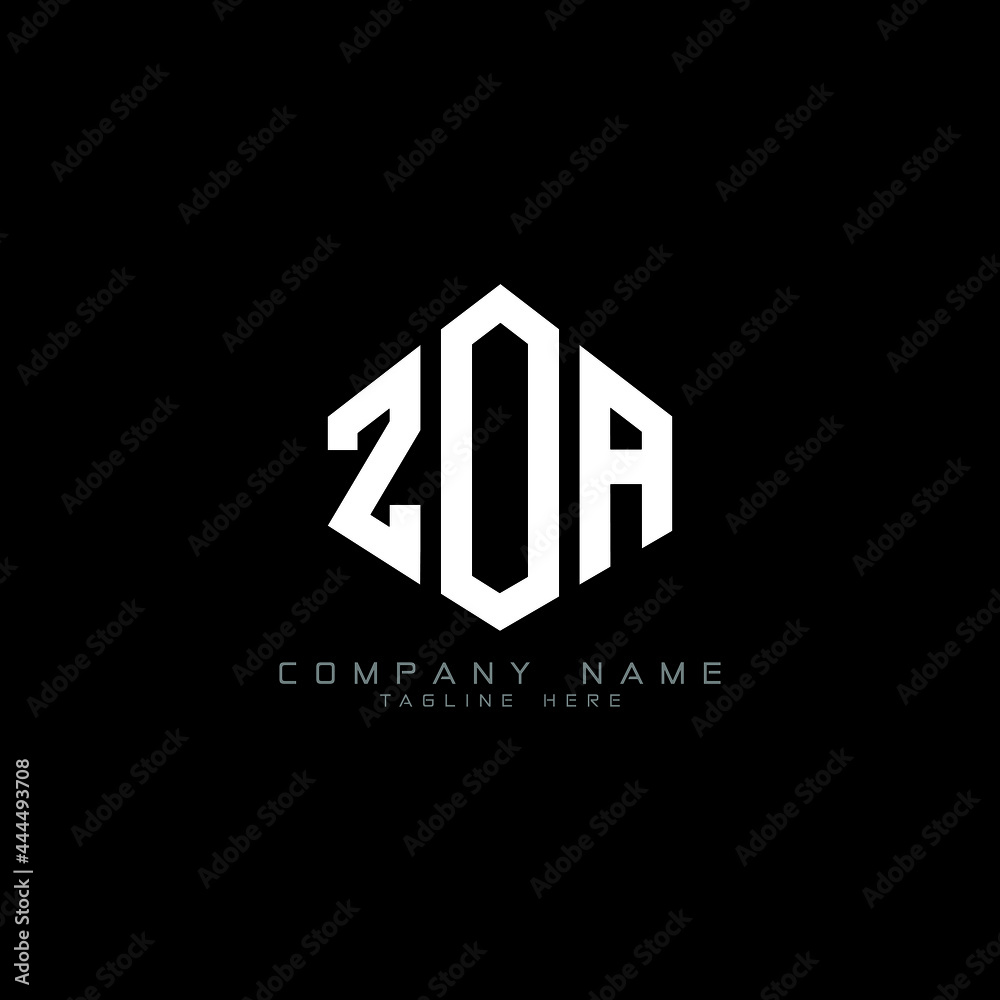 ZOA letter logo design with polygon shape. ZOA polygon logo monogram ...